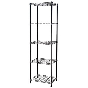 ZHAZHADI 5 Tier Adjustable Storage Shelf Metal Storage Rack Wire Shelving Unit Storage Shelves Metal 660Lbs Capacity 17" L x 13" W x 63" H for Pantry Closet Kitchen Laundry Black