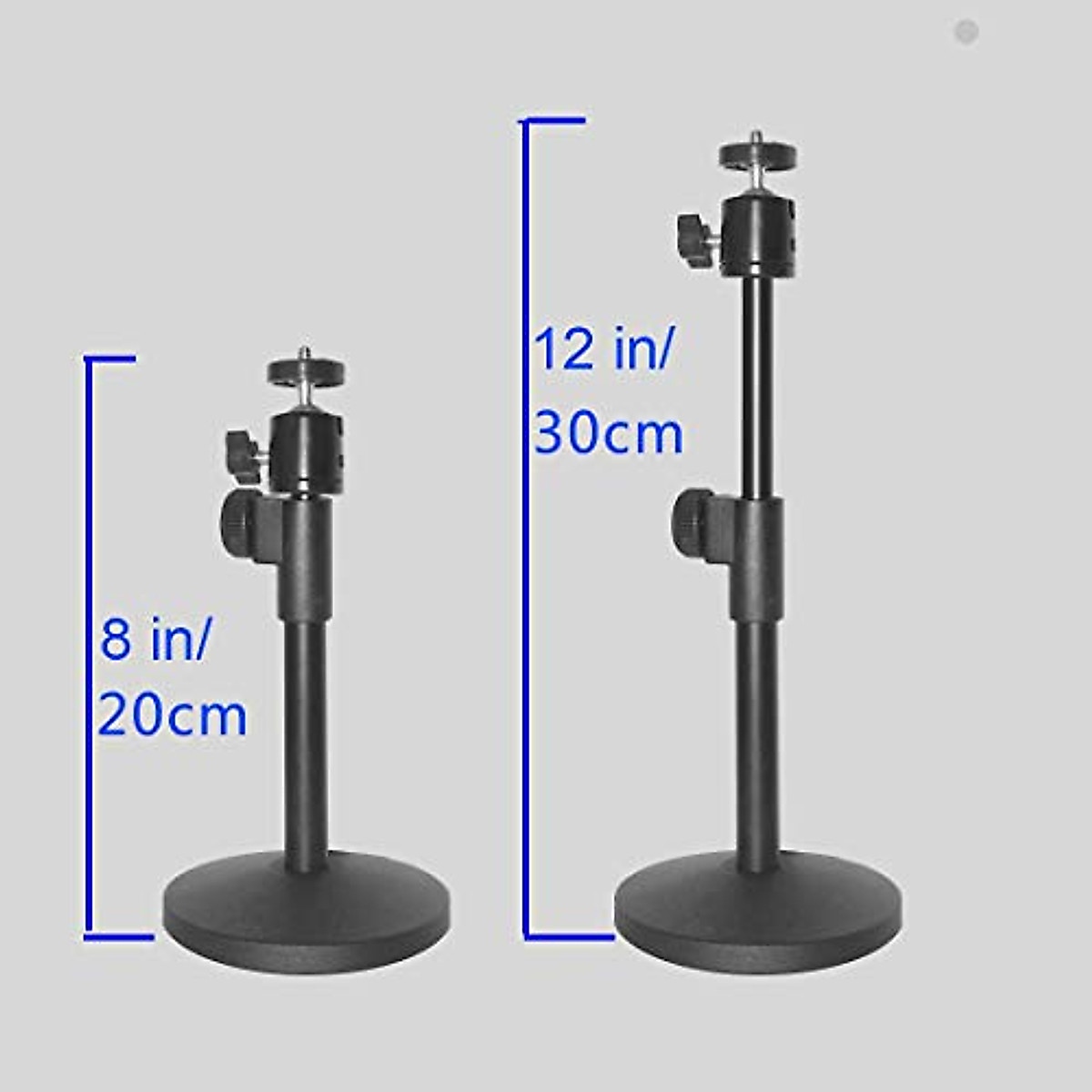 Desktop Mini Projector Stand, Angle Adjustable Mini Projector Stand 1/4in Mounting Screw, Length 8-12in，Load 4.4 lbs/1.5kg 360° Rotatable Projector CCTV DVR