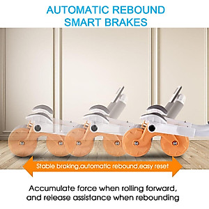 Bersauji 2023 New with Timer Ab Roller for Abdominal Exercise Machine, Elbow Support Automatic Rebound Abdominal Wheel, Abs Workout Equipment, Strengthening Trainer Fitness for Men Women,Orange