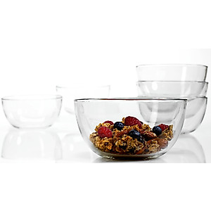 Anchor Hocking Presence 6 Inch Glass Cereal Bowl, Set of 6