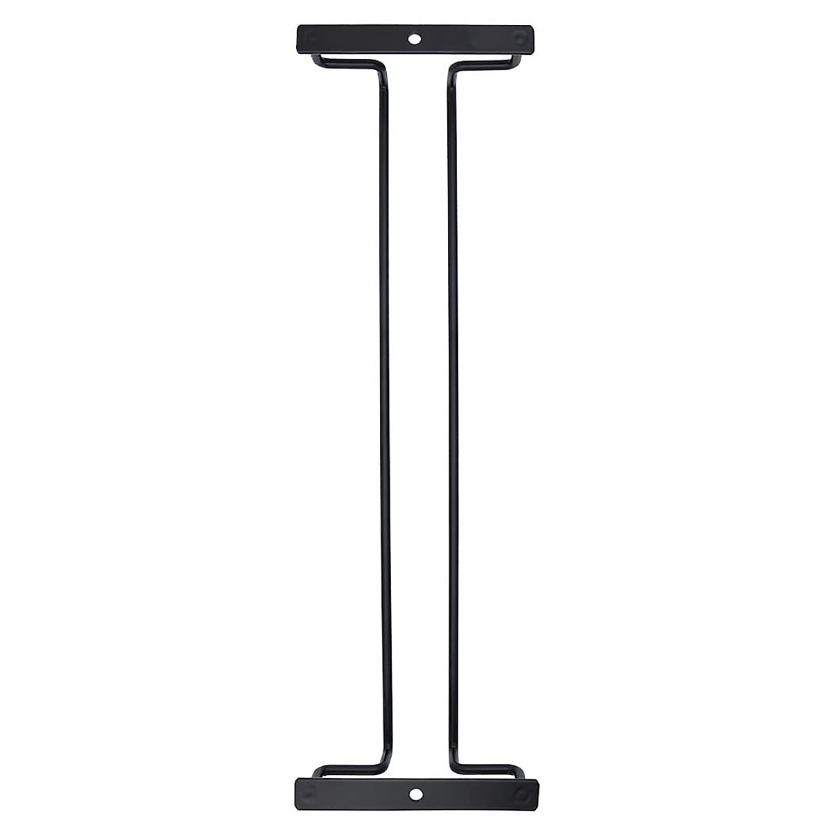 zoohot 35.5cm Wine Glass Rack - Under Cabinet Stemware Wine Glass Holder Glasses Storage Hanger Metal Organizer Black (1 Rows, 2 Pack)