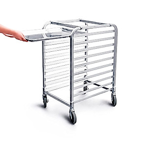 10 Tier Sheet Pan Rack | Commercial Bakery Bun Pan Rack With Wheels