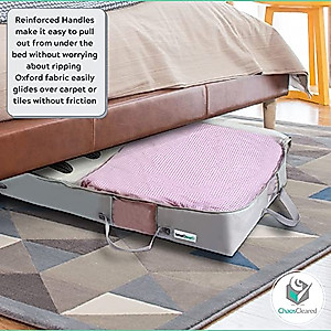 Under Bed Storage Containers for Toys, Clothes, Shoes etc. Underbed Organizer Bag that slides Under the bed without friction or wheels. Low profile 6" height is great for under the couch or other small spaces.