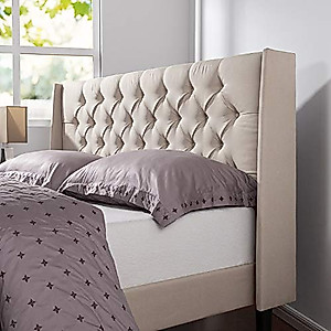ZINUS Desmond Upholstered Platform Bed Frame with Wingback Headboard, Mattress Foundation, Wood Slat Support, No Box Spring Needed, Easy Assembly, Full