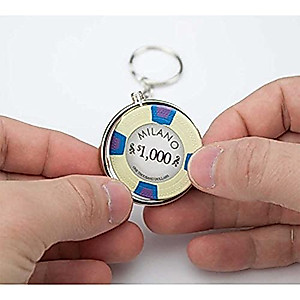 Brybelly Chrome Plated Poker Chip Holder Key Chain
