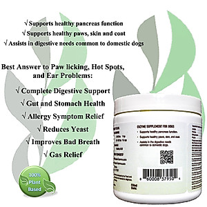 Doggie-N-Zymes | Real Paw Licking Relief | Allergy Symptom Relief | Reduces Yeast | Improves Bad Breath | Gas Relief | Gut and Stomach Health