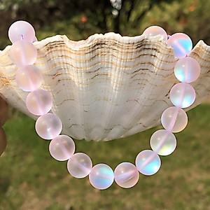 YU 6mm Matte Pink Glitter Austria Crystal Glass Stone Loose Spacer Moonstone Beads for Jewelry Making DIY Bracelet Necklace T309 (Color : Style17, Item Diameter : 6mm 58-63pcs)