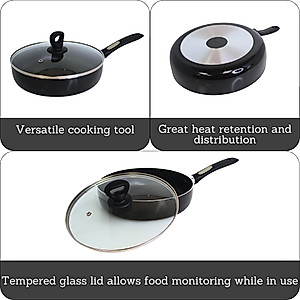 Mirro Get A Grip Nonstick Fry Pan with Glass Lid Cookware, 10-Inch, Black