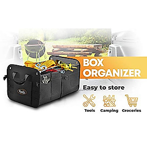 YoGi Prime Trunk and Backseat car Organizer, Trunk Storage Organizer Will Provides You The Most Storage Space Possible, Use It As A Back Seat Storage Car Cargo Organizer Black (Box Black)