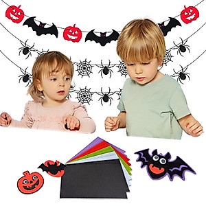 Jtnohx Felt, 3mm Thick Felt Sheets, 8"x12" Felt Fabric for Crafts, 10 Pcs Hard Stiff Felt for Sewing Holiday & DIY（Halloween Colors Series）