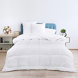 Utopia Bedding All Season Down Alternative Quilted Comforter - Microfiber Duvet Insert with Corner Tabs - Machine Washable - Bed Comforter, White, Queen