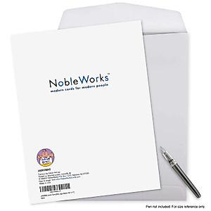 NobleWorks - 1 Jumbo Funny Birthday Card with Envelope (8.5 x 11 Inch) - Birthday Occasion Humor, Group Cartoon Card - Vegan Shark J4002BDG