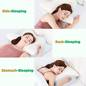 Iwacool Cooling Cervical Pillow for Neck Pain Relief and Lumbar Support Pillow for Car Seat