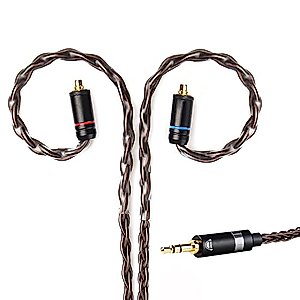 okcsc MMCX 3.5MM Cable,Upgraded Replacement Earphone Cable 8 Core Gold-Plated HiFi Earbud Replacement Extension Cable for SE535 SE535 SE425 KSE1500 W30 W40 Fiio f9 Fiio f9 pro FiiO FH1 K5 TIN T2