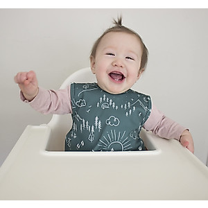 BapronBaby Pine Forest Bapron - No Neck Tie Safer Bib for Baby & Toddler - Soft Waterproof Stain Resistant - Machine Washable - Sz Preschool 3-5yrs