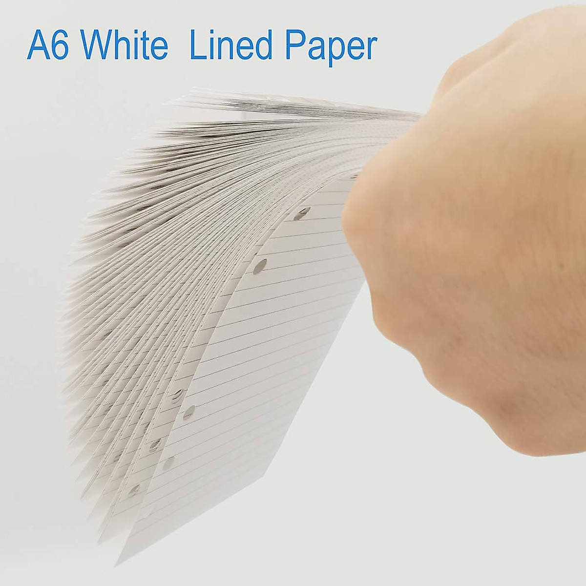 200 Sheets A6 Lined Paper for Filofax Personal Binder Planner, White 100gsm Ruled Pages, 6 Hole Punched, 3.75 x 6.75 Inch