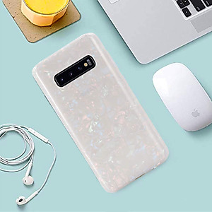 J.west Galaxy S10 Plus Case, Luxury Sparkle Glitter Cute Phone Case Girls Women Pretty Design Translucent Clear Slim TPU Soft Rubber Silicone Cover Protective Case for Samsung Galaxy S10 Plus Colorful