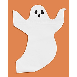 xo, Fetti Ghost Napkins - 3-ply, 50 pcs | Halloween Decoration, Spooky Season Tablescape, Haunted House Party, Kids Table Setting Decor