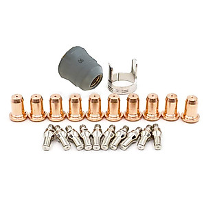 Alffun 22pcs IPT-60 PT-60 IPT-40 PT40 Plasma Cutting Torch Tip Electrode Shield Cap Stand Off