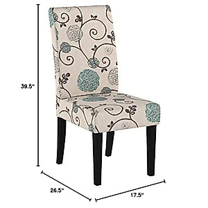 Christopher Knight Home Pertica Fabric Dining Chairs, 2-Pcs Set, Polyester White And Blue Floral