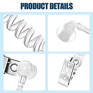 8 Pieces Ear Piece Toys Security Headset Earpiece Agent Earpiece Costume Prop Earpiece Headphones, Snap Replacement Acoustic Tube for 2-Way Radio Audio Headsets