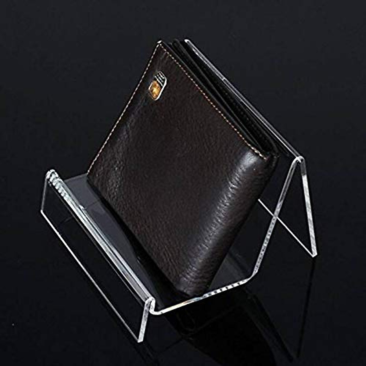 5 Pack Clear Acrylic Wallet Display Stand Retail Store Holder Shelf For Glasses,Wallet Display Office Display Risers For Phone,Greeting Cards,Business Cards,CD Organizer (Small)