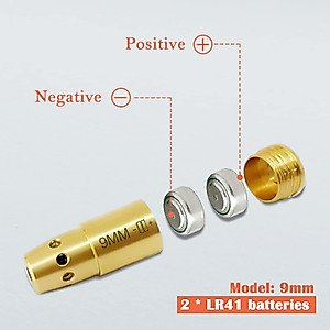 Bayattoo Bore Sight 223REM and 9mm Laser Sight Red Dot Boresighter with 9pcs Batteries (5.56MM+9MM)