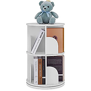 NAIYUFA Rotating Bookshelf 360 Display Floor Standing Bookcase Storage Rack for Kids&Adults Multi-Functional Bookshelf Organizer