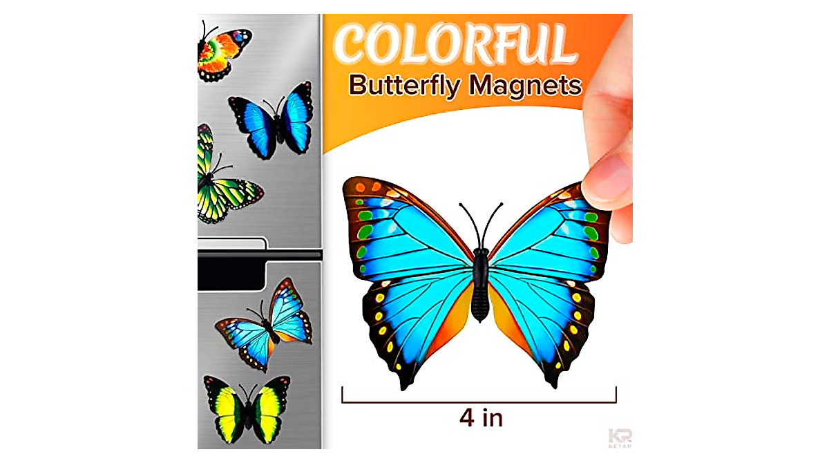 Colorful Butterfly Magnets - 20 Pack for Fridge Decor