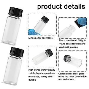 JIUWU 10 Pack Clear Glass Bottles Vial Liquid Sampling Sample Glass Bottles Vials Screwcap Capacity 10 ml (0.3 Oz)