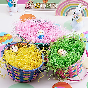 JOYIN 680 g (24 oz.) Tricolor Easter Grass is Pastel Colors (Pink, Yellow and Green) Easter Eggs Hunt, Easter Basket Stuffers/Fillers, Easter Party Favor, Easter Decor
