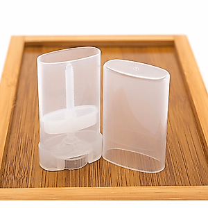 Xiboya textile Empty Oval Deodorant Lip Lipstick Balm Tubes Containers Plastic 20PCS 15ML Transparent (15ml, Transparent)