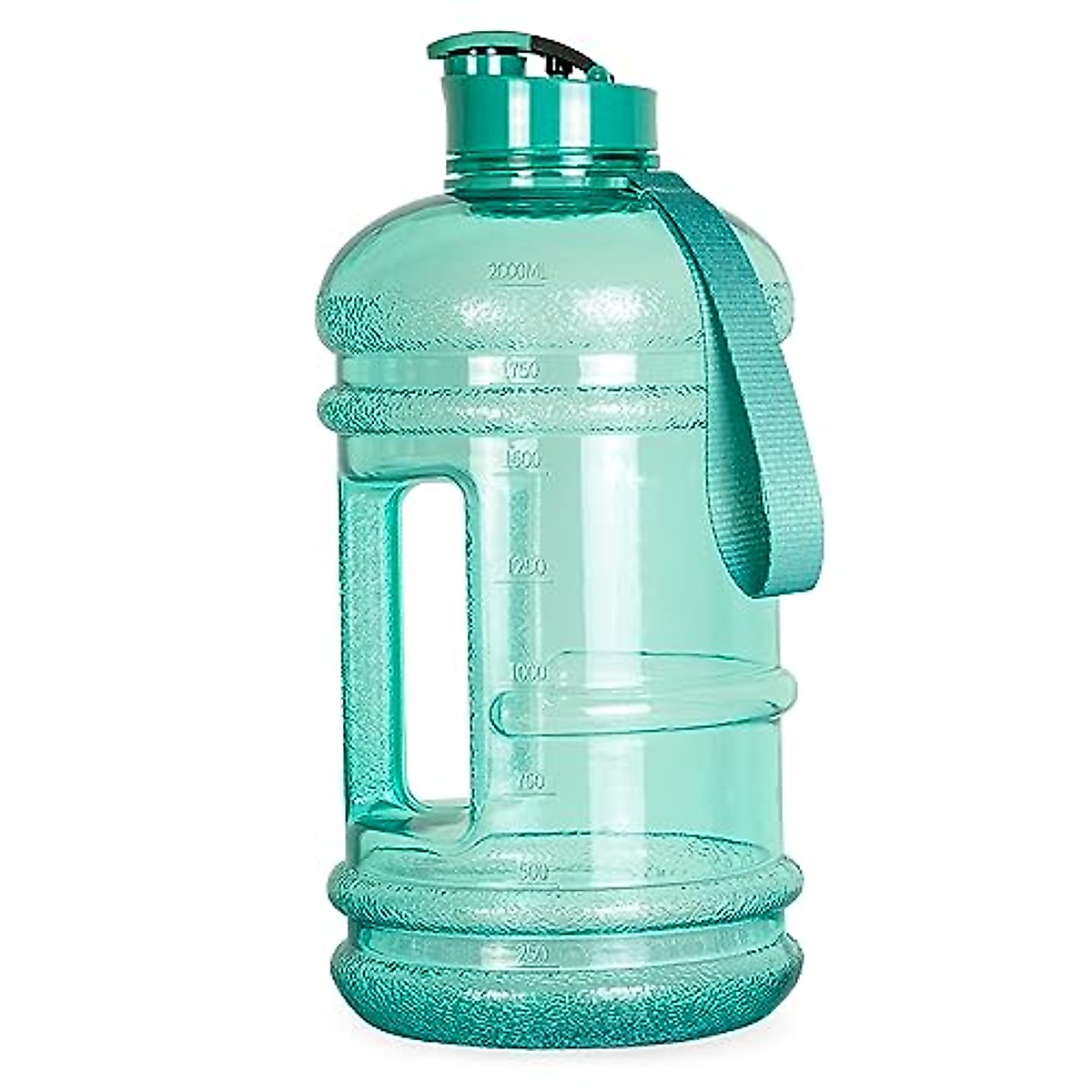 TOOFEEL 2 Liter Water Bottles - Half Gallon Water Bottle BPA Free - Ideal for Gym, Big Water Jug, Reusable Sports Bottle with Measurements Marked Drink Container - 2.2L 74oz Mint Green Water Bottle