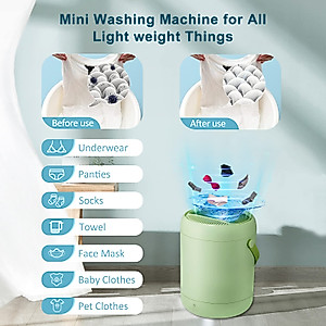Portable Clothes Washing Machines,Portable Mini Washer Machine with Ozone/Blue Light Deep Clean & Smart Timer Control for Home/Travelling/Apartment Dorm/Specialize in Socks & Tiny Things(Blue)