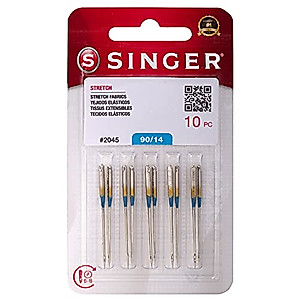 SINGER 10-Pack Stretch 2045 Sewing Machine Needles, Size 90/14