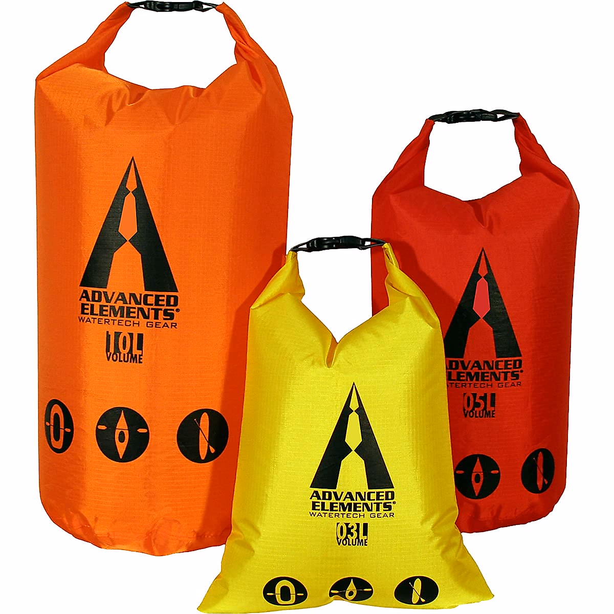 Advanced Elements PackLite Roll Top Dry Bag Set