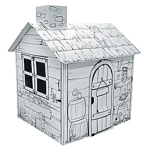 Adventure Awaits! Kids Cardboard Farm Playhouse - Color, Draw, and Customize - Great for Playtime and Arts-and-Crafts Time