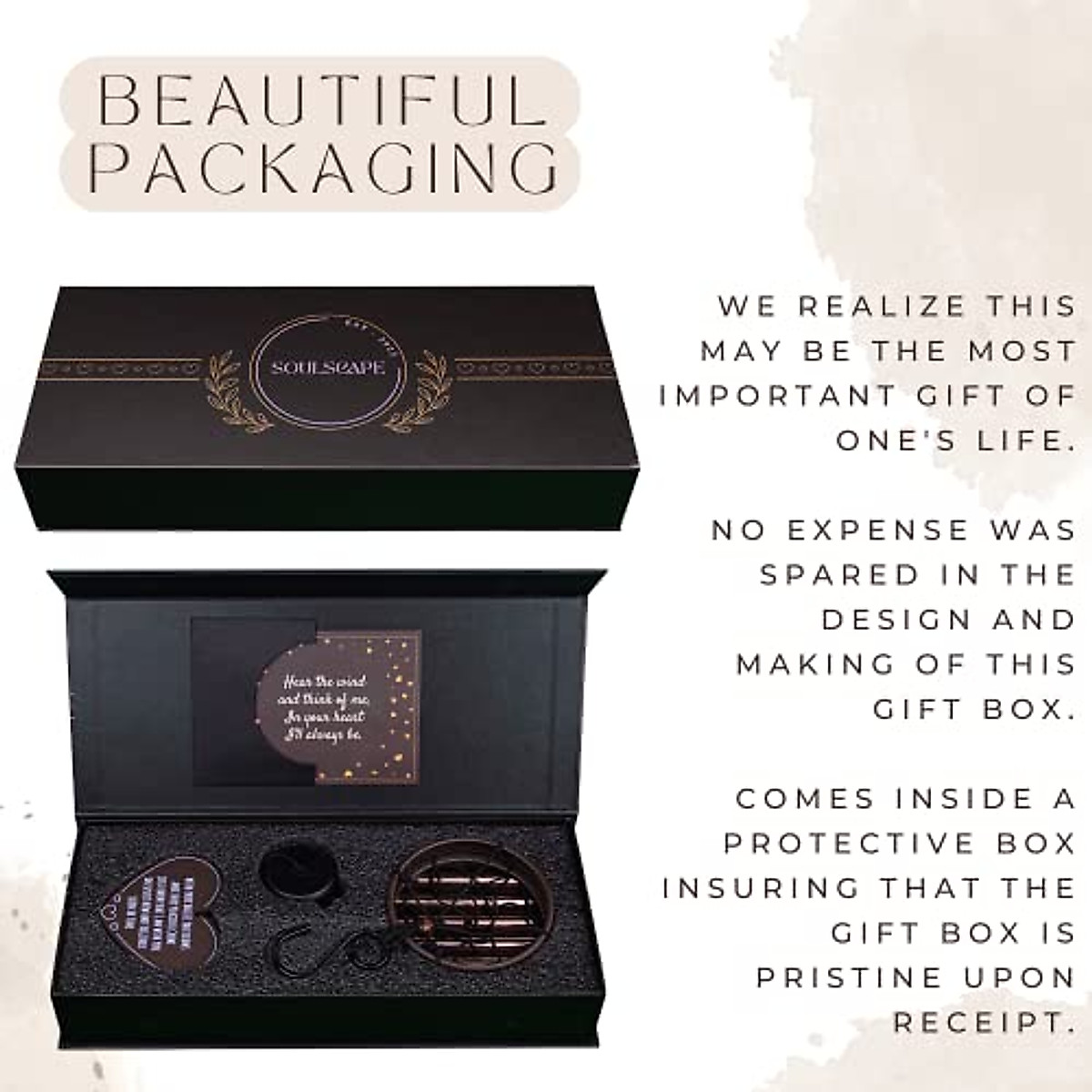 SOULSCAPE Memorial Wind Chime - 29" Sympathy Wind Chime for Loss of Loved One - Memorial Gift for Loss of Mother, Father, Son & Grieving Loved Ones - Unique Sympathy Windchime in Memory of a Loved One