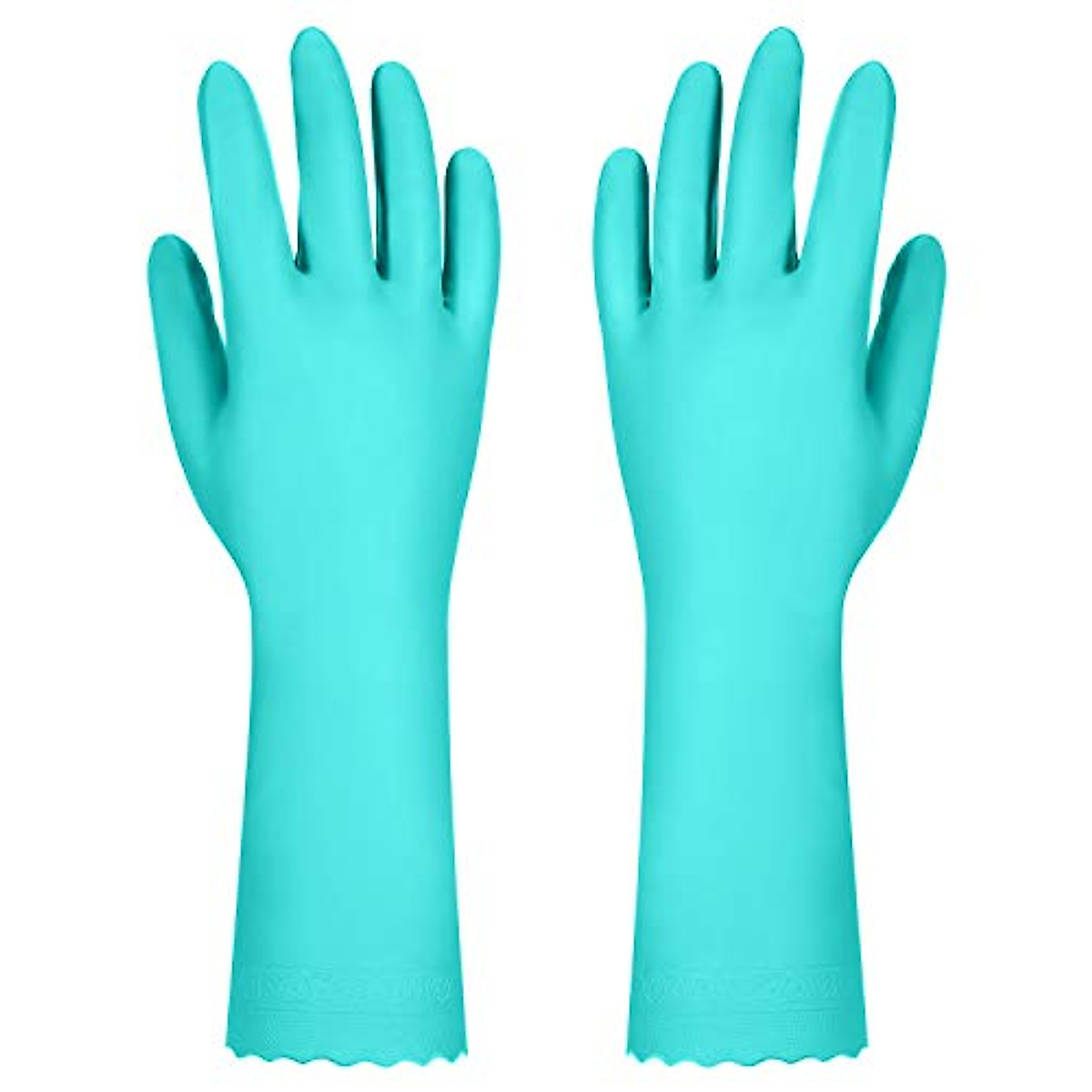 Elgood Reusable Dishwashing Cleaning Gloves with Latex free, Cotton lining,Kitchen Gloves 2 Pairs,Purple+blue L