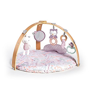 Ingenuity Cozy Spot Reversible Duvet Activity Gym & Play Mat with Wooden-Toy-bar - Calla (Pink), Newborn and up