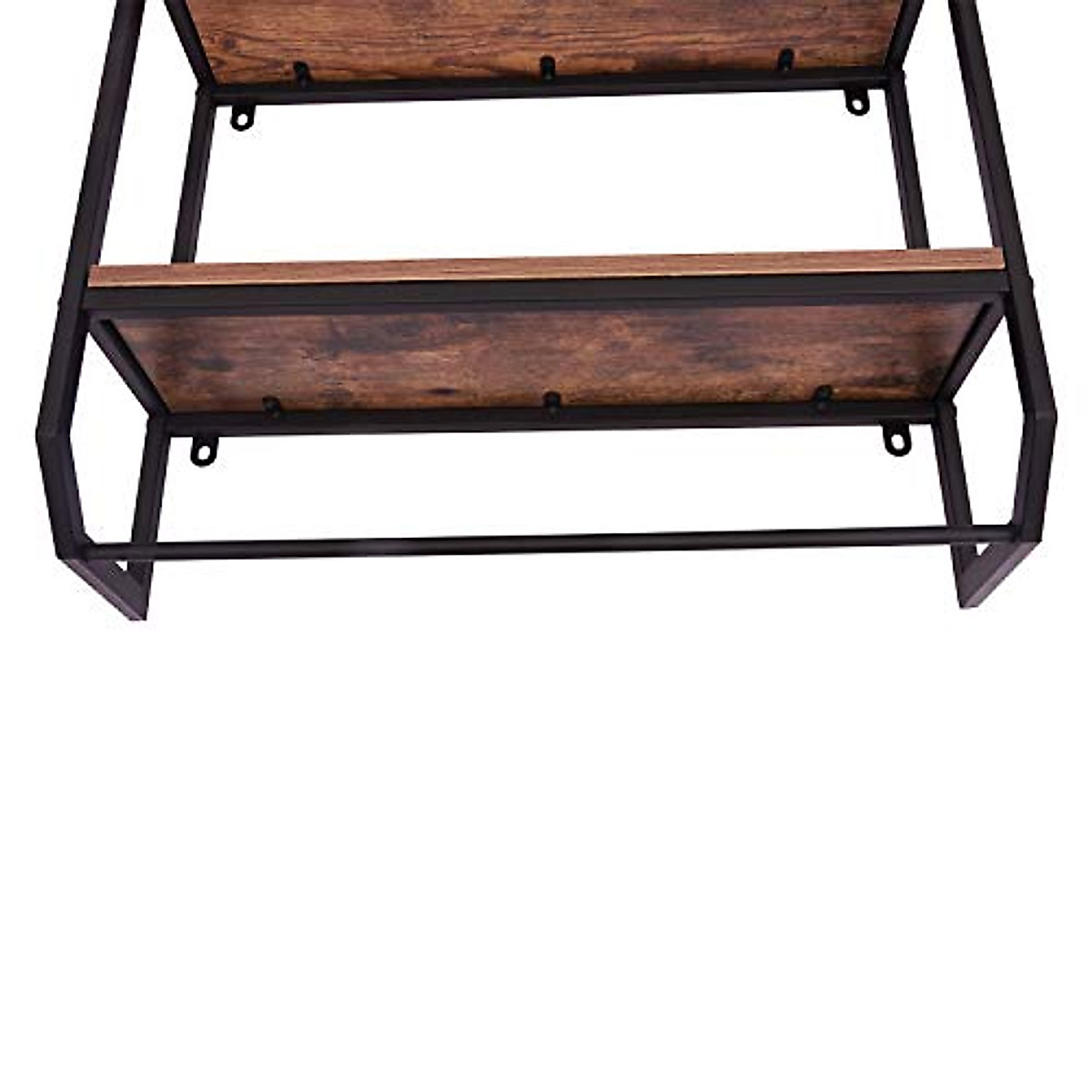 Kinsuite 2-Tier Metal Industrial Wall Mounted Bathroom Shelves Rustic Wall Storage Rack Over Toilet with Towel Bar, Floating Shelves Towel Holder