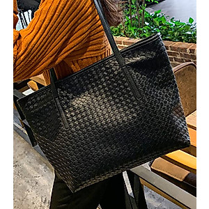 Engawos Fashion Woven Bag Shopper Bag Travel Handbags and Purses Women Tote Bag