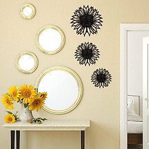 Sunflower Wall Decors Set of 3 Wood Room Wall Decor Rustic Sunflowers Petal Sign Hanging Wall Art Bedroom Bathroom Living Room Wall Decors Geometric Sculpture for Home Garden Outdoor 6 8 12 Inches