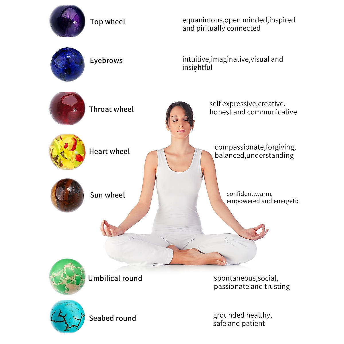 Bememo 4 Pieces Chakra Bracelets for Men Women Aromatherapy Essential Oil Diffuser Lava Stone Bracelets for Yoga Bracelets 7 Colors Chakra Beads