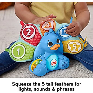 Fisher-Price Linkimals Learning Toy Counting & Colors Peacock with Interactive Lights & Music for Baby & Toddlers Ages 9+ Months