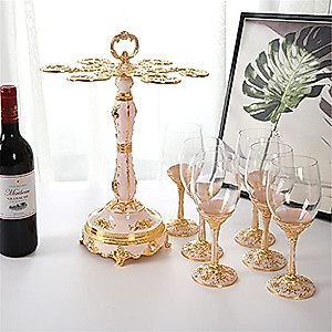 ZCGDP European Retro Wine Glass Rack Wine Glass Rack Set Bar Home Furnishings Wine Holder Wine Glass (Color : Black)