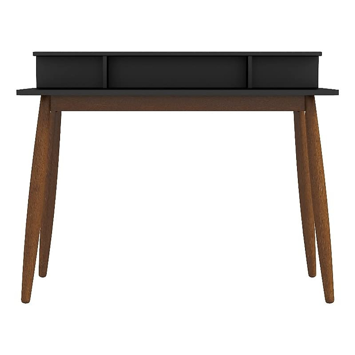 ASHCROFT Phoenix Mid-Century Modern Rectangular Solid Wood Desk in Black