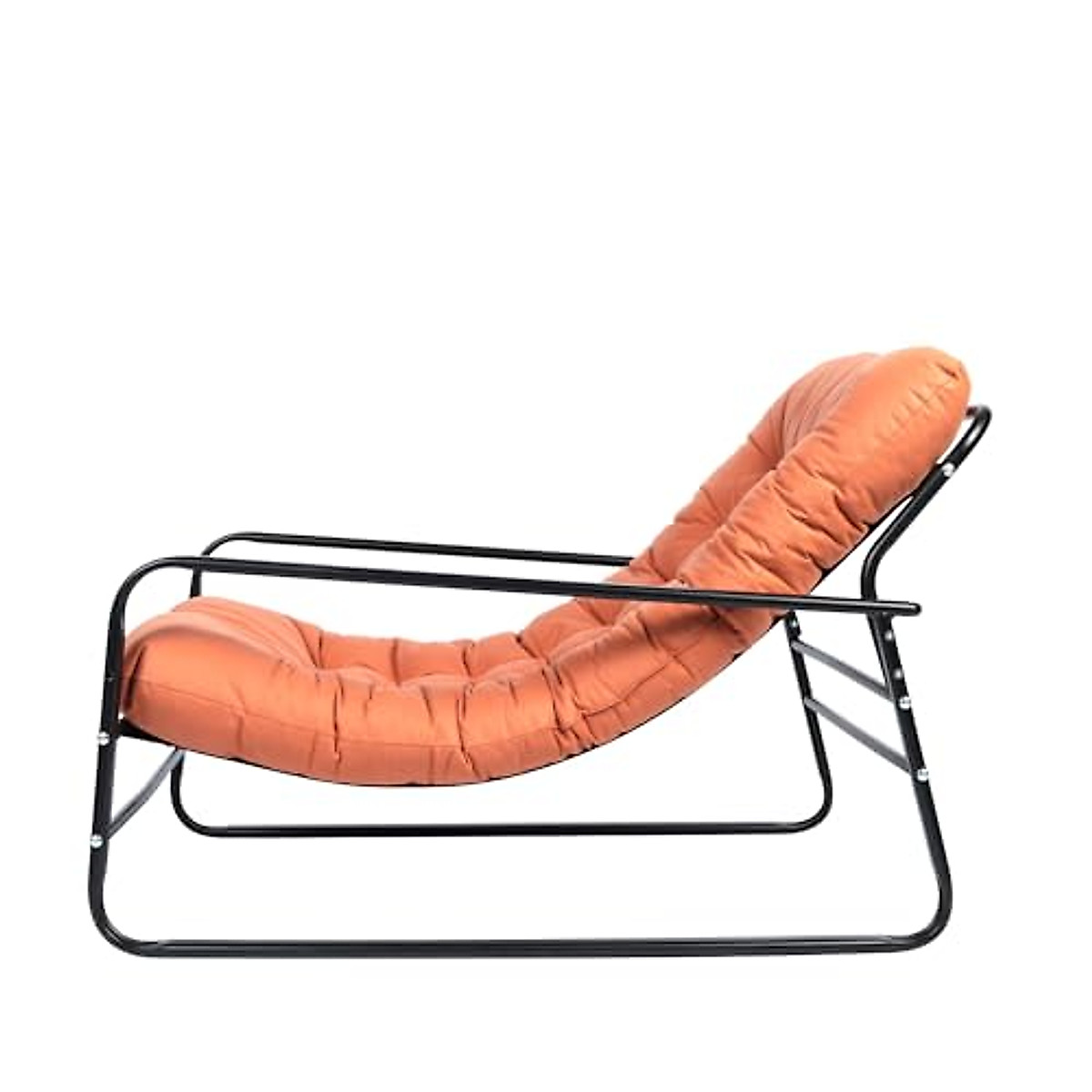 HomeMiYN Sofa Bed Accent Recliner Chair Modern Steel Frame Soft Chair for Living Room, Bedroom (Orange)