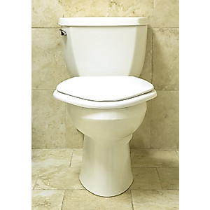 Big John Products 6W Big John 6-W Oversized Seat with Cover – for Round Or Elongated Toilet Bowls – Weight Capacity 800 Pounds – White