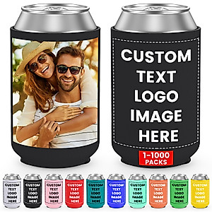30 Pack Personalized Can Sleeve Coolers with Your Text Logo or Image Wedding Favors Bachelor Party Favors Birthday Party Favors